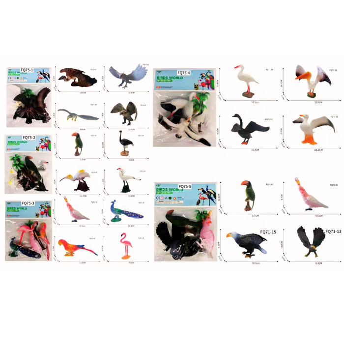 Bird Toy Set (4 birds, 1 tree inside) - Big Daddy Store