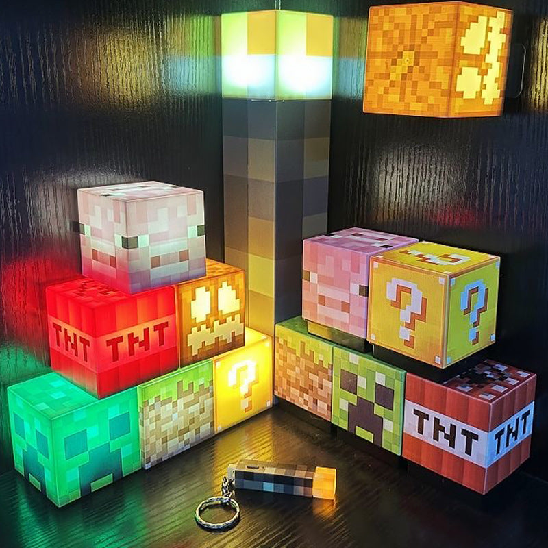 Minecraft table lamp charging with magnetic wall sticking - Big Daddy Store