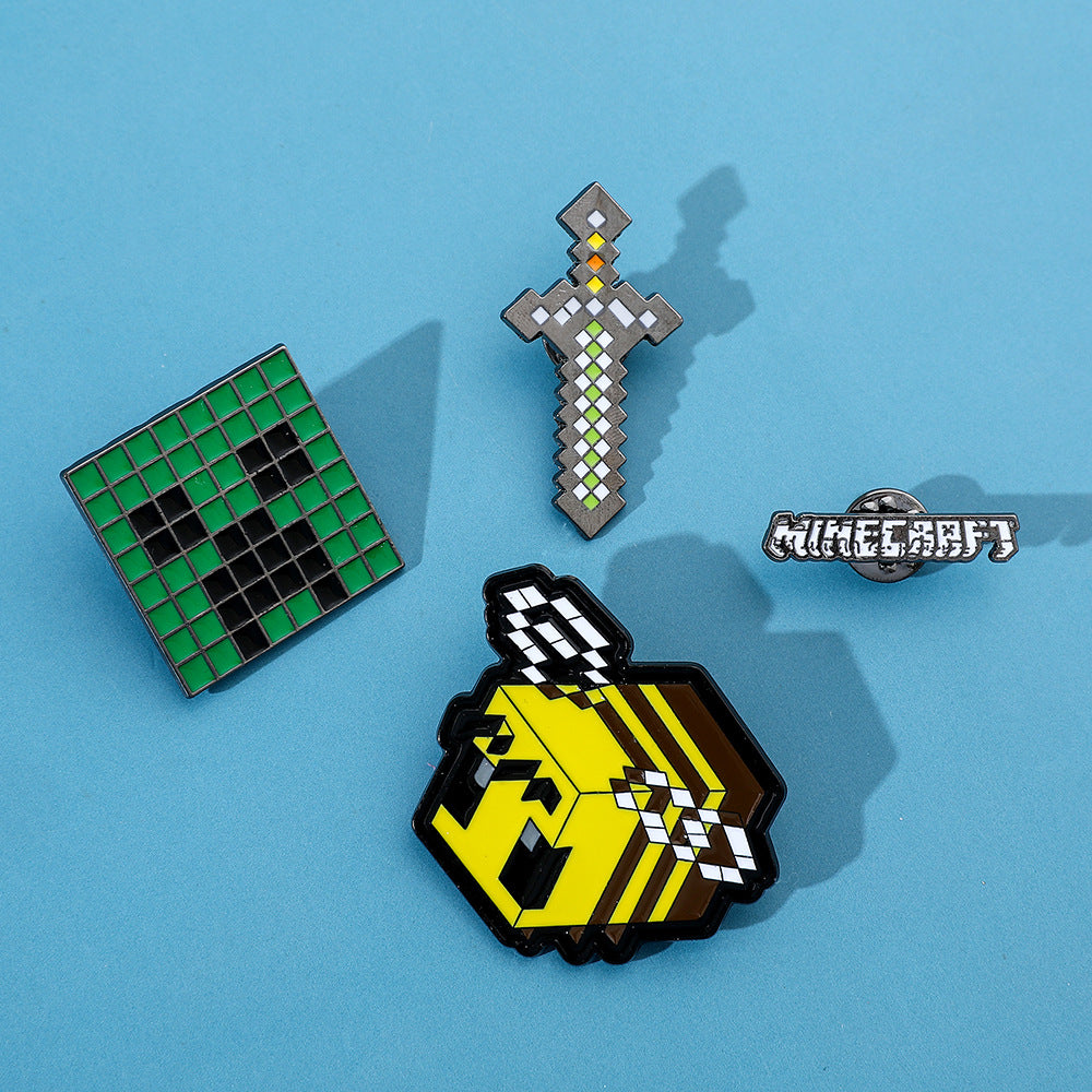 set of 4 Minecraft Brooch Badge label pin - Big Daddy Store