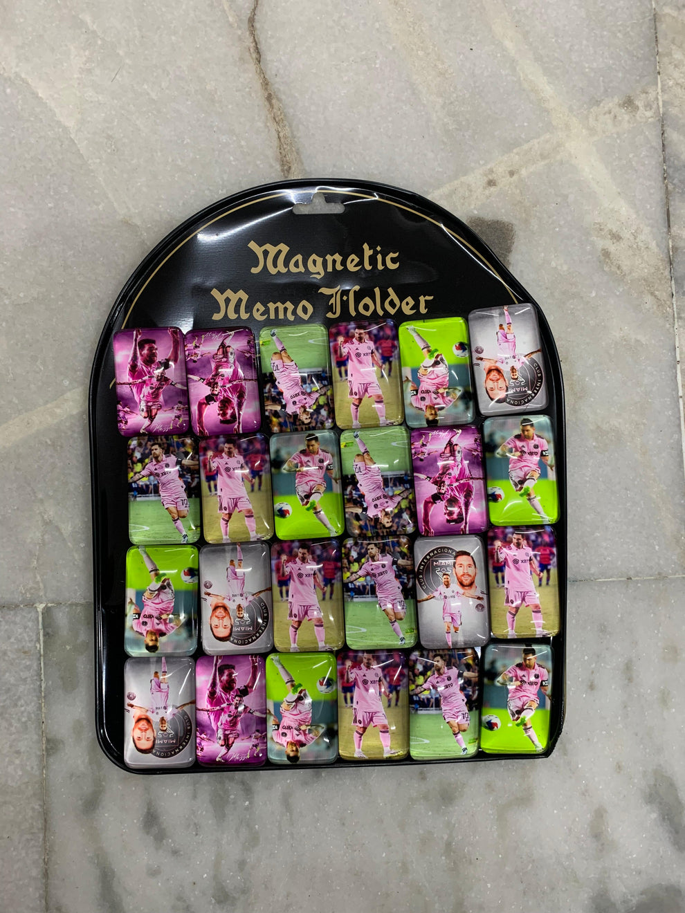 Pack of 24 Messi Pink Rectangular Big Size Glass Magnet Sheet (eff pri ...